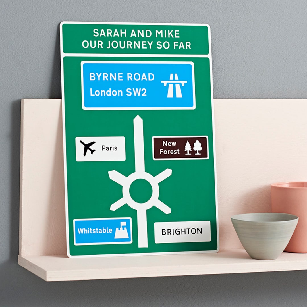 Favourite Places Metal Road Sign - Tin Anniversary - Valentines ...