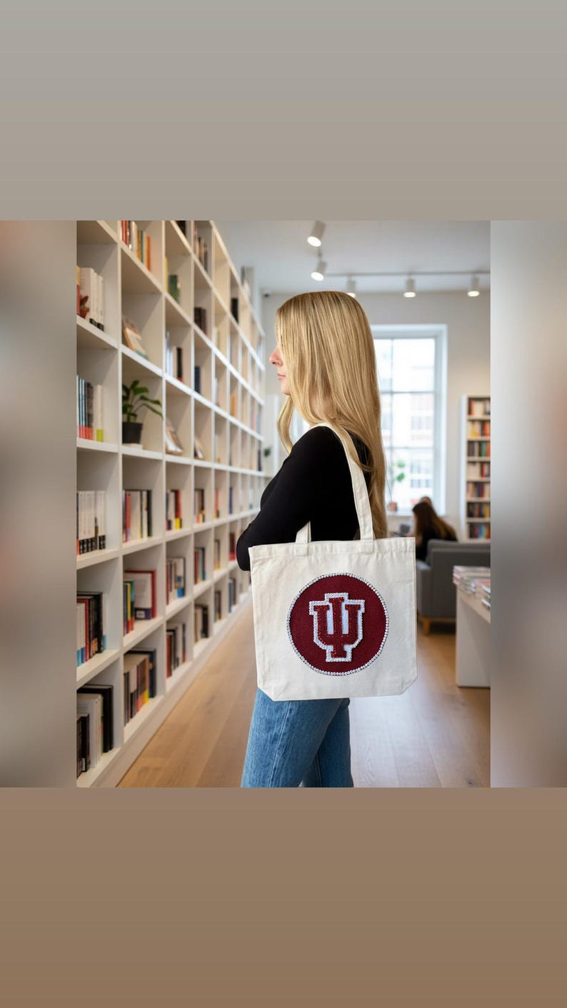 Indiana University Tote Bag - IU Hoosiers Sparkly Tote, Handmade ...