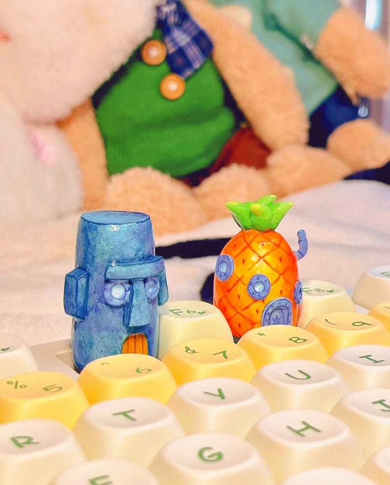 Spongebob Squarepants Pineapple House Octopus Brother Resin Handmade ...