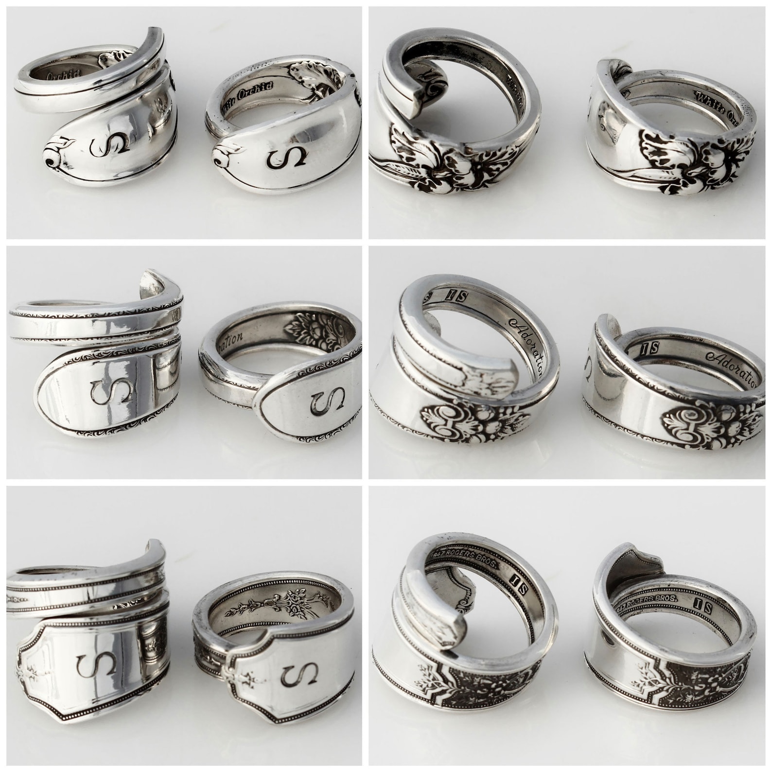 Personalized Spoon Rings Choose Your Letter and Pattern - Etsy