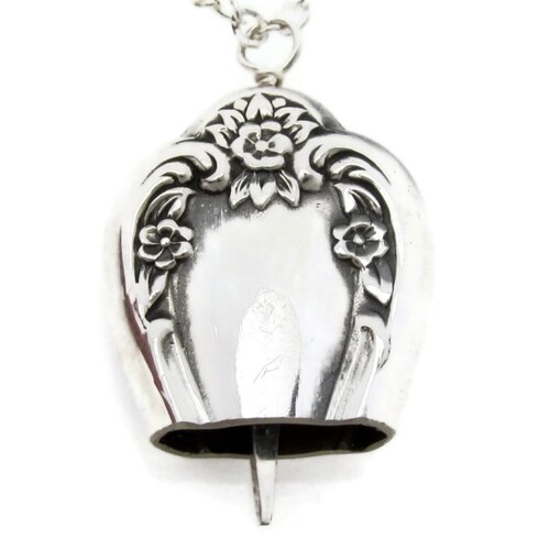 Faerie Bell Fairy Bell Moss Rose Necklace Silverware Jewelry - Etsy
