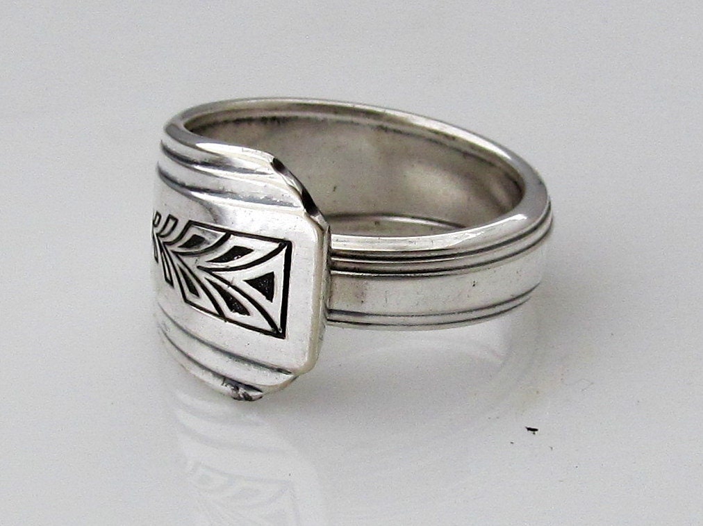Art Deco Spoon Ring Clarion | Etsy