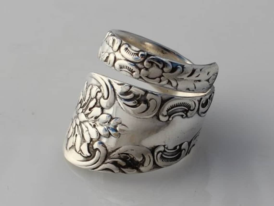 Wrapped Antique Spoon Ring A Pattern Named Two | Etsy