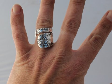 Wrapped Antique Spoon Ring A Pattern Named Two | Etsy