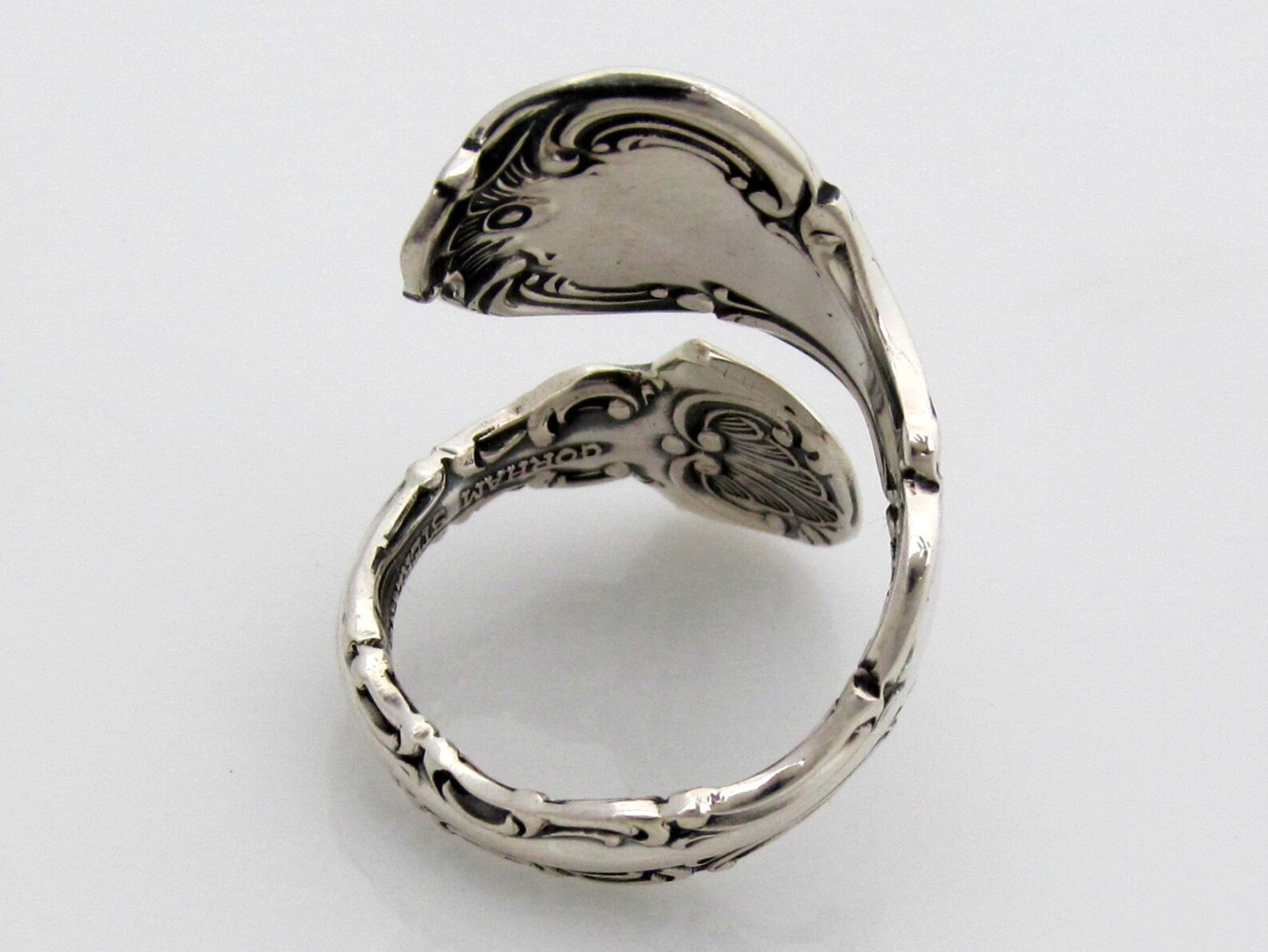 Sterling Silver Spoon Ring Size 3 - 8 Strasbourg Wrapped Adjustable ...