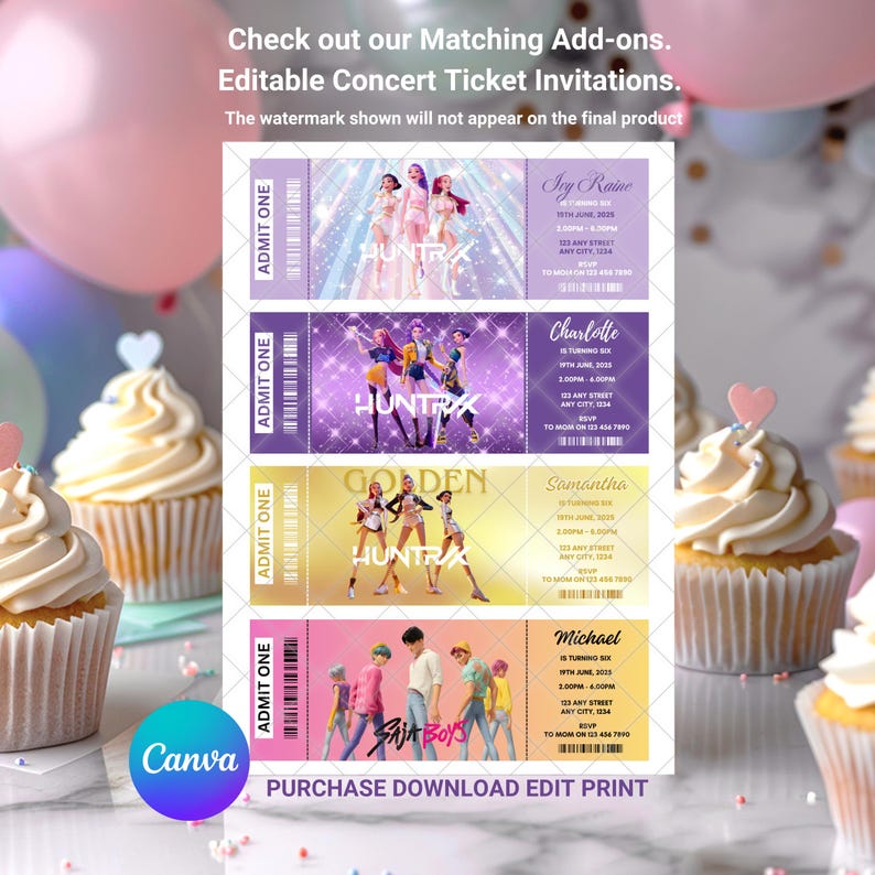 Kpop Demon Hunters Huntrix Saja Boys Birthday Banner: Printable Party ...