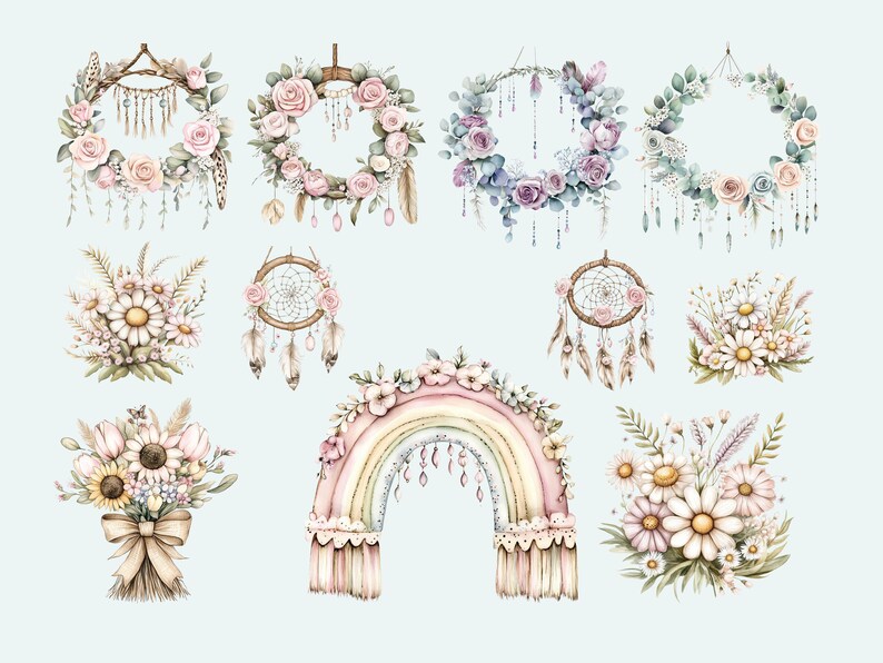 Boho Woodland Animals Watercolor Clipart Bundle, Cute Forest Animals ...