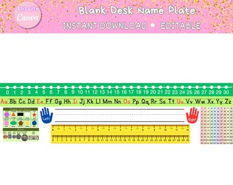 Student Desk Name Tag Printable, Desk Decoration Classroom Desk ...