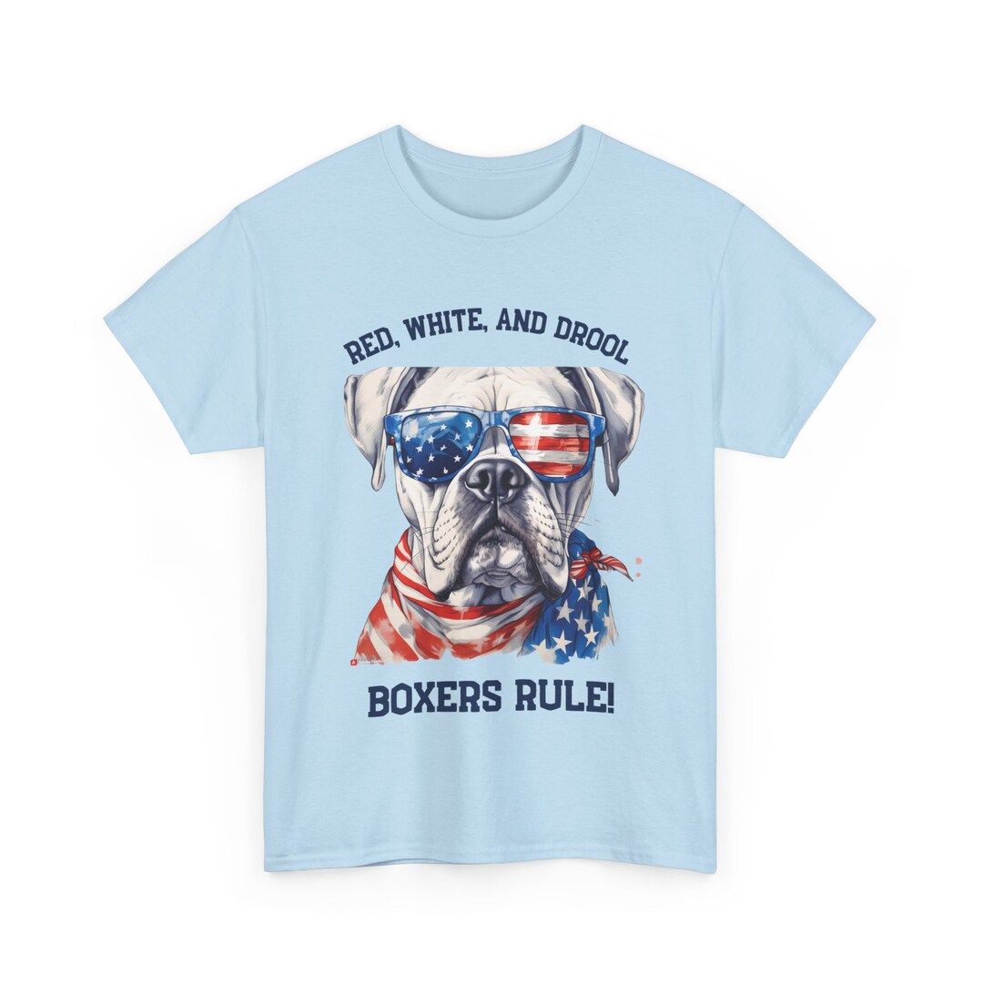 White Boxer Dog Shirt 4th of July, Fourth of July T Shirt for Boxer Mom ...