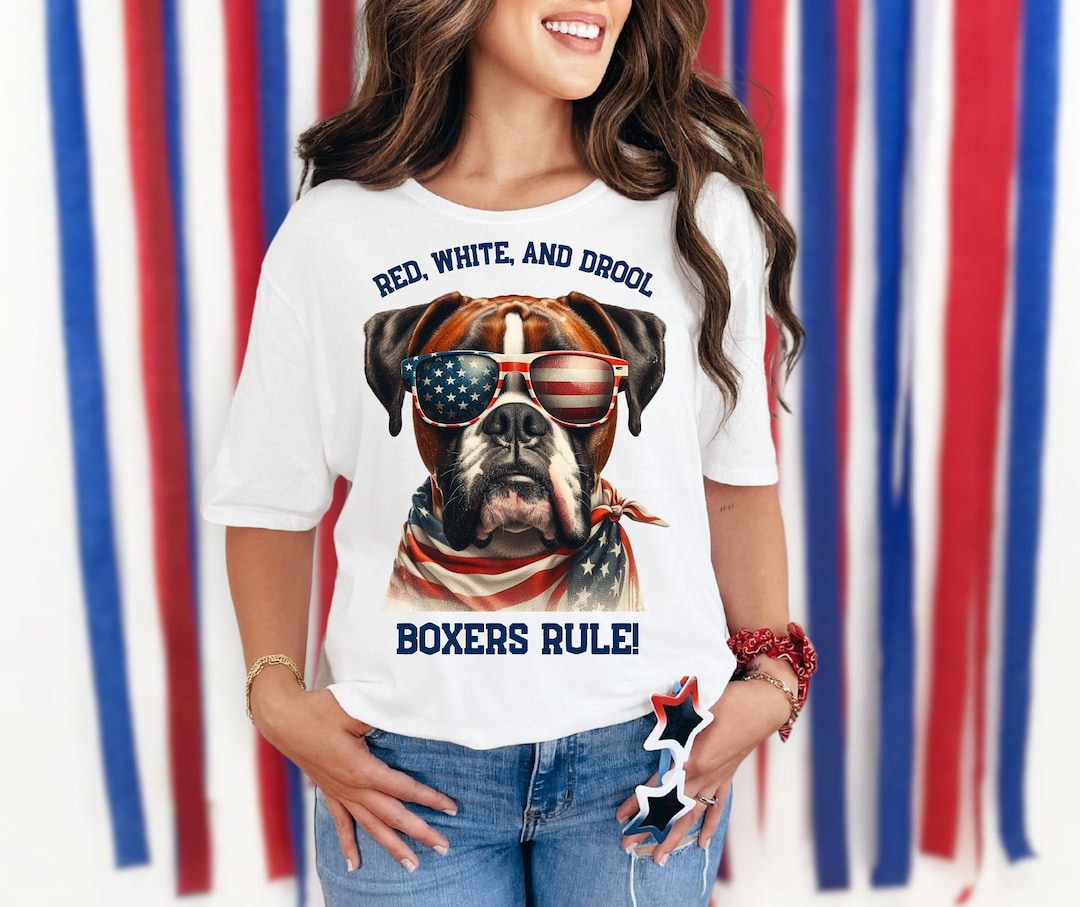 Boxer Dog Shirt 4th of July, Fourth of July T Shirt for Boxer Mom ...
