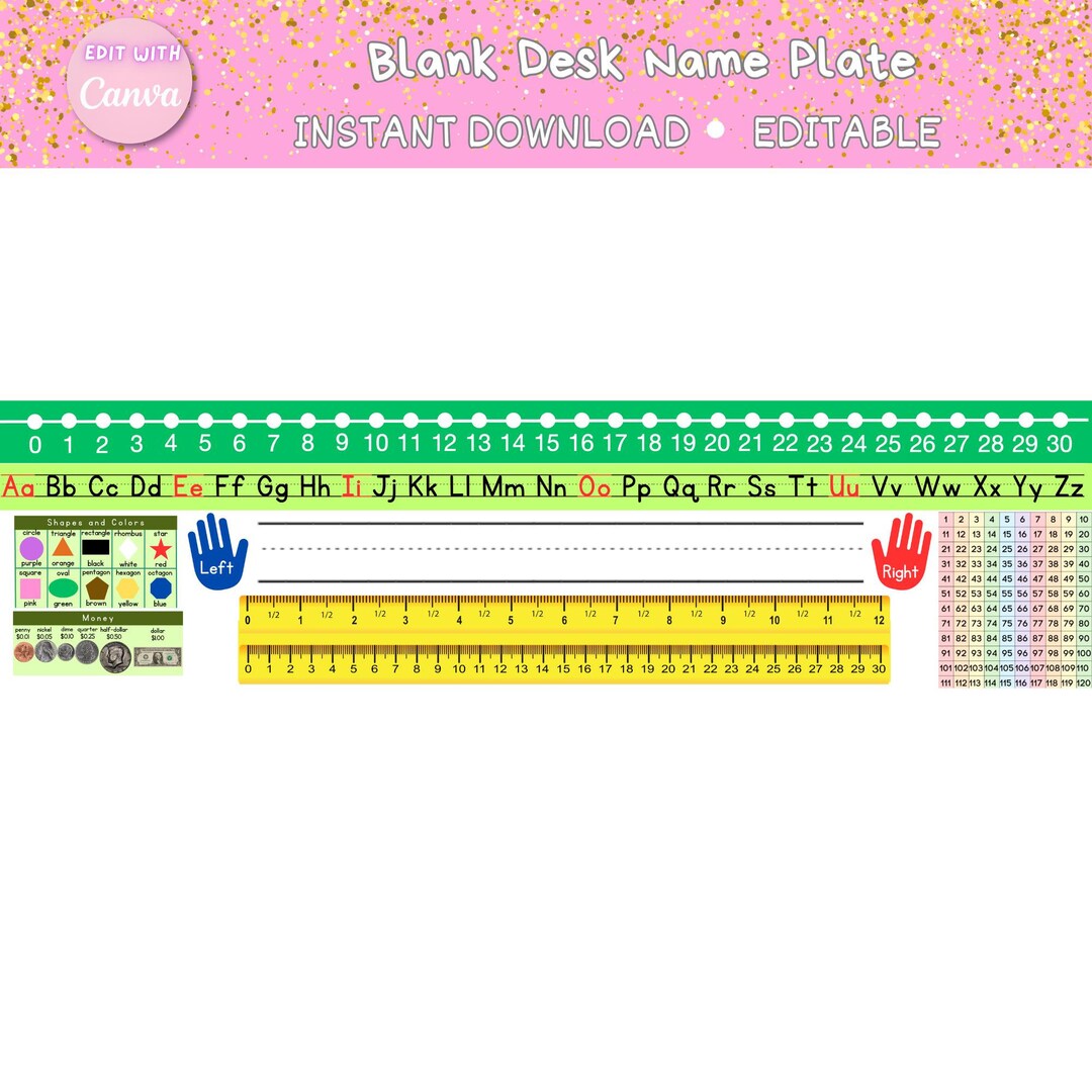 Student Desk Name Tag Printable, Desk Decoration Classroom Desk ...