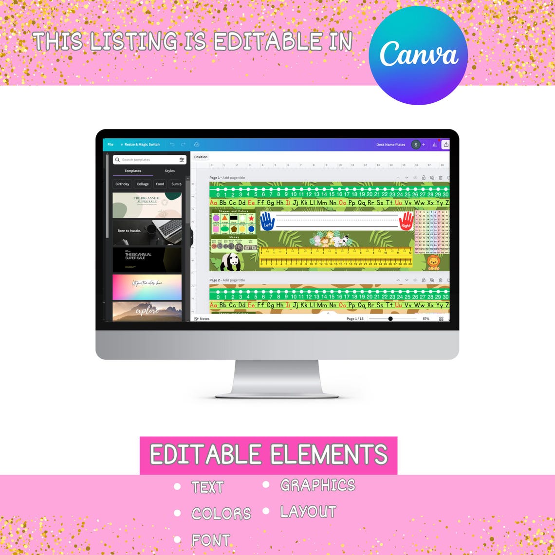 Student Desk Name Tag Printable, Desk Decoration Classroom Desk ...