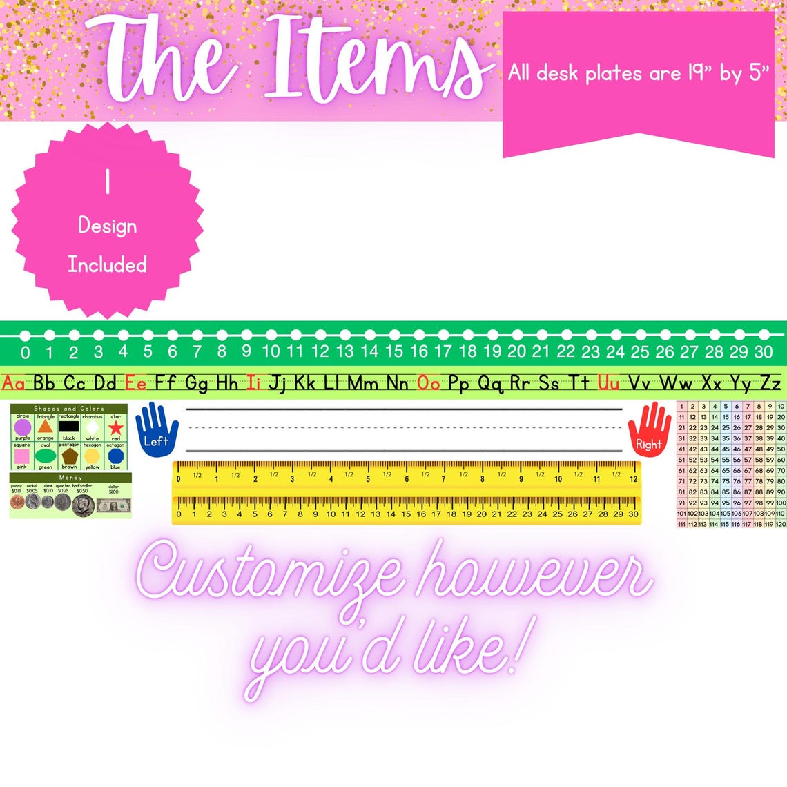 Student Desk Name Tag Printable, Desk Decoration Classroom Desk ...