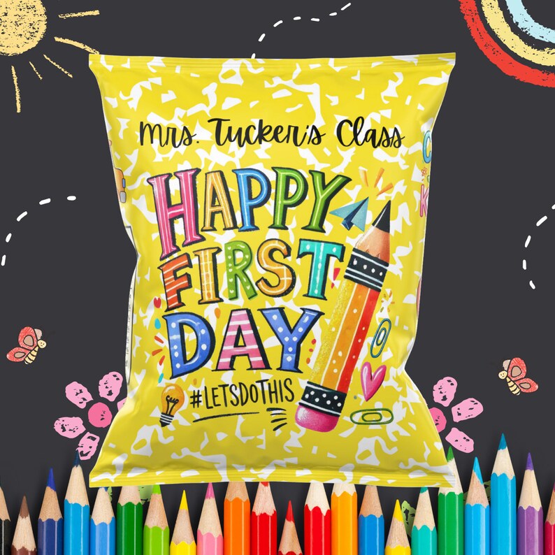 Back to School Chip Bag Labels, Printable and Customizable, School ...