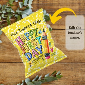 Back to School Chip Bag Labels, Printable and Customizable, School ...