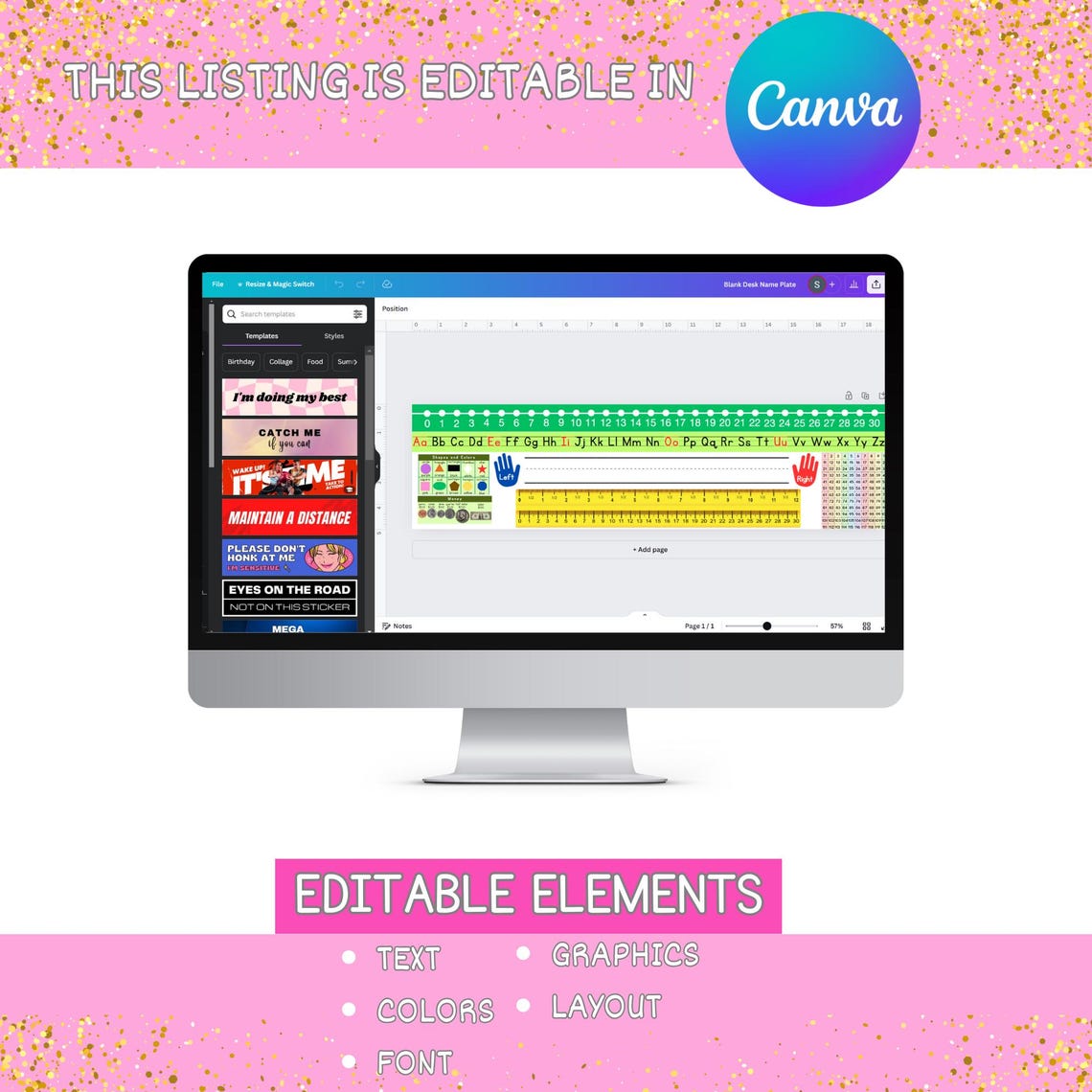 Student Desk Name Tag Printable, Desk Decoration Classroom Desk ...