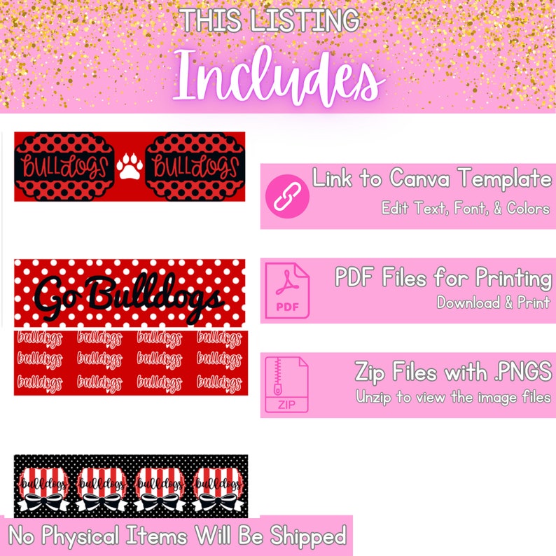 Bulletin Board Borders Bulldogs Mascot Classroom Decor Printable ...