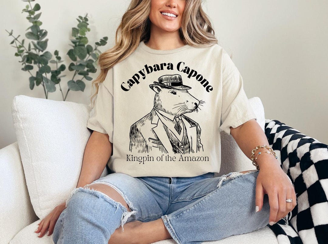 Funny Capybara Retro Graphic T Shirt, Capybara Shirt, Capone the ...