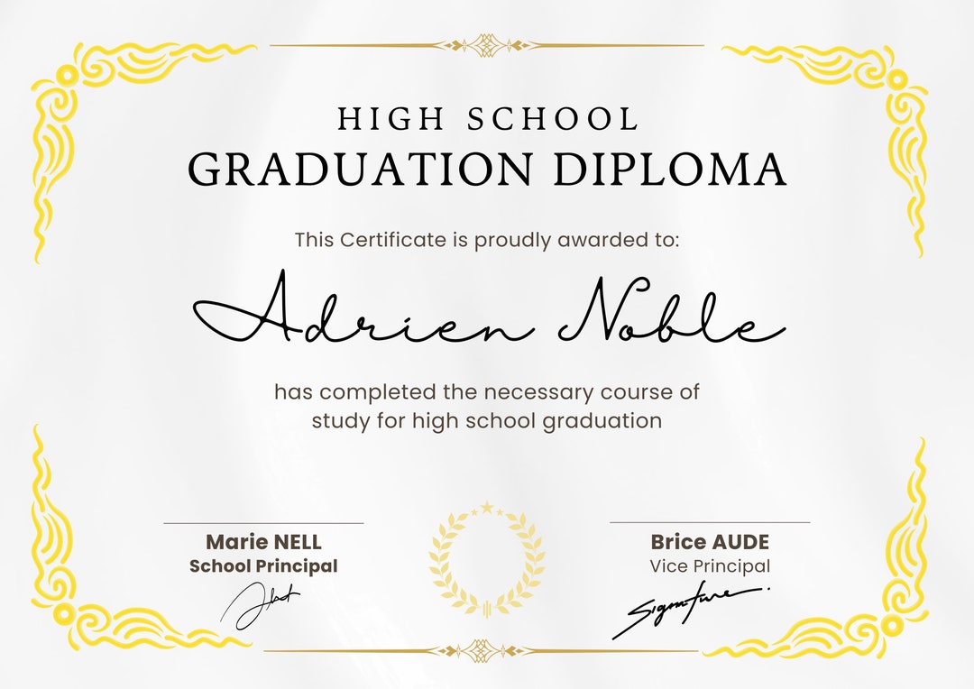 Printable College Diploma Template Editable Template, University or ...