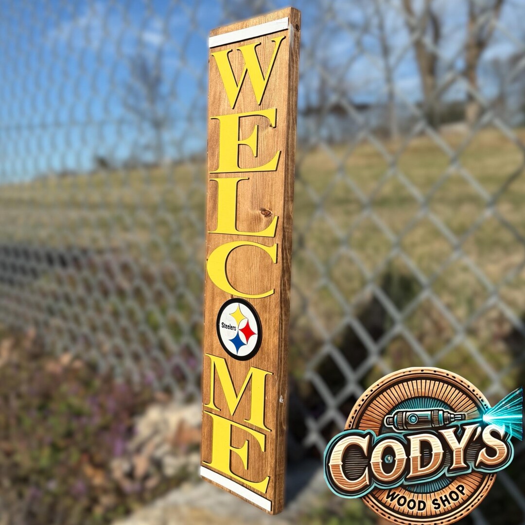 Steelers Welcome Sign Leaner - NFL Porch Decor - Pittsburgh Steelers ...