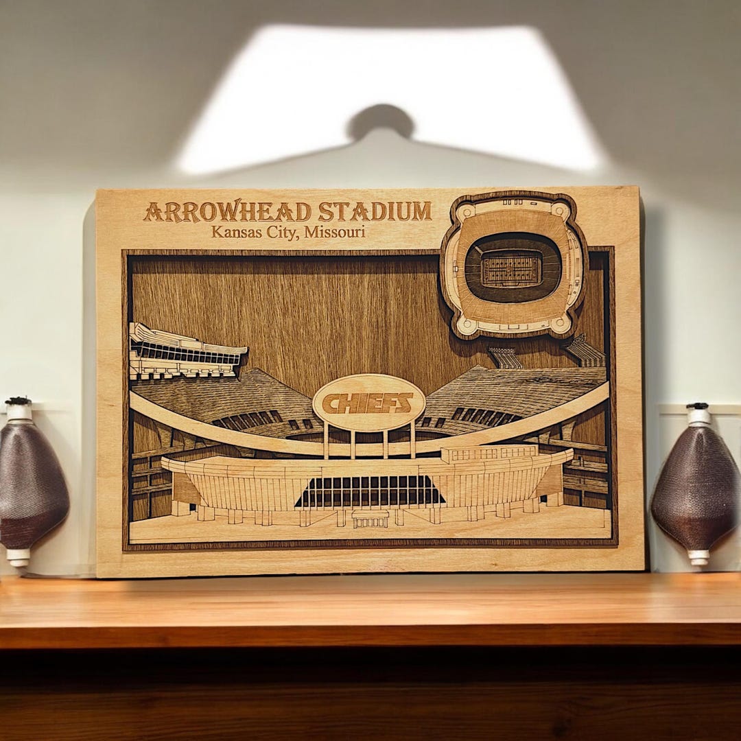 Handcrafted Wood Arrowhead Stadium Art - Kansas City Chiefs Wall Decor ...
