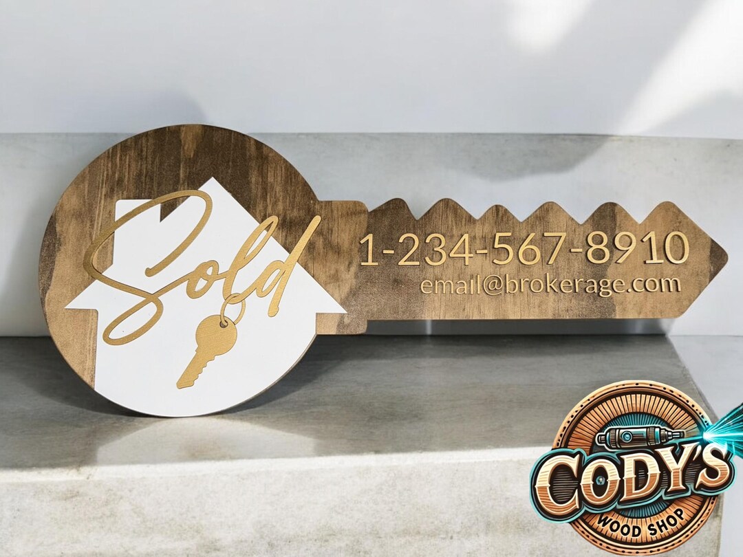 Custom Real Estate Key Sign - Personalized Realtor Marketing Sign ...