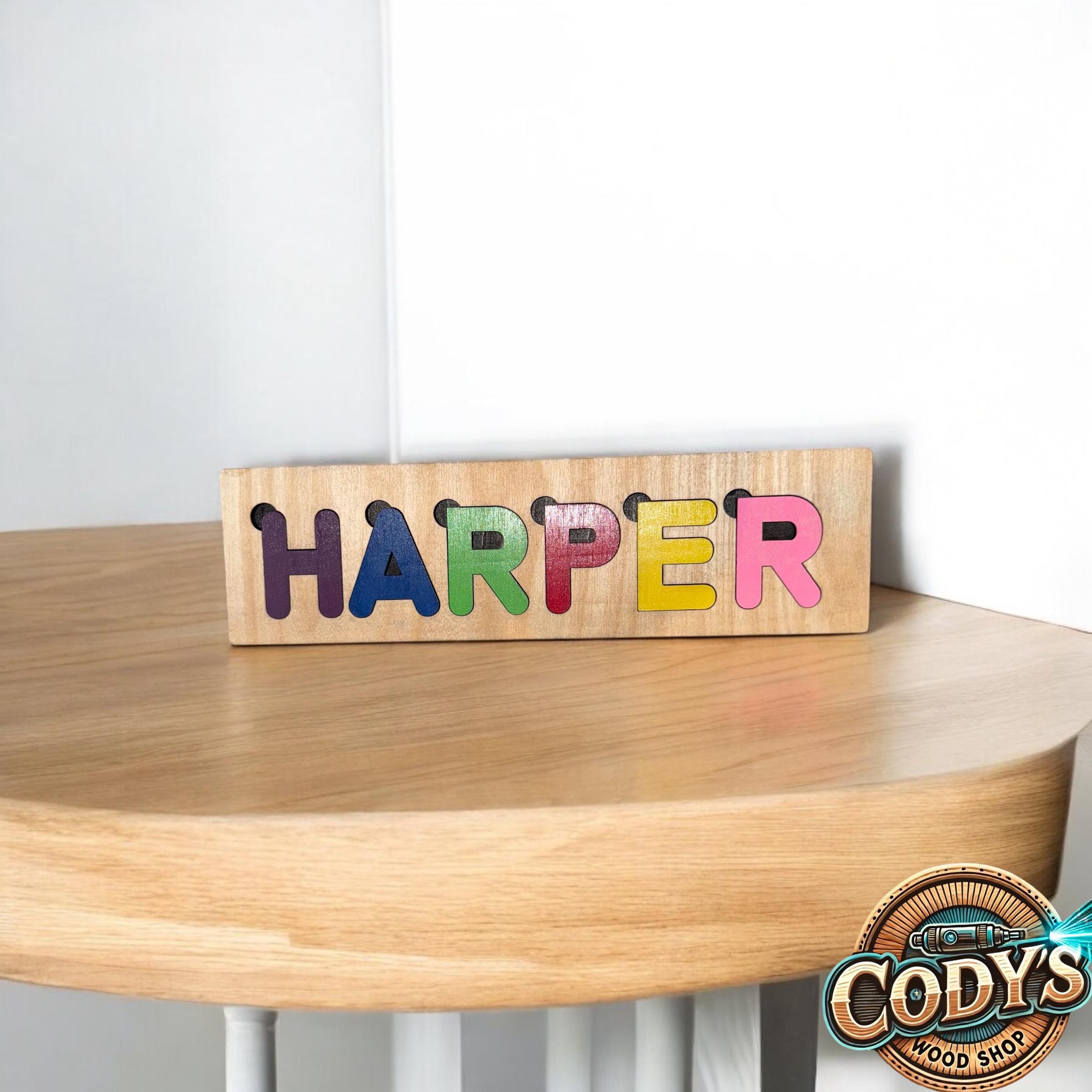 Personalized Kids Name Puzzle - Wooden Educational Toy With Numbers ...