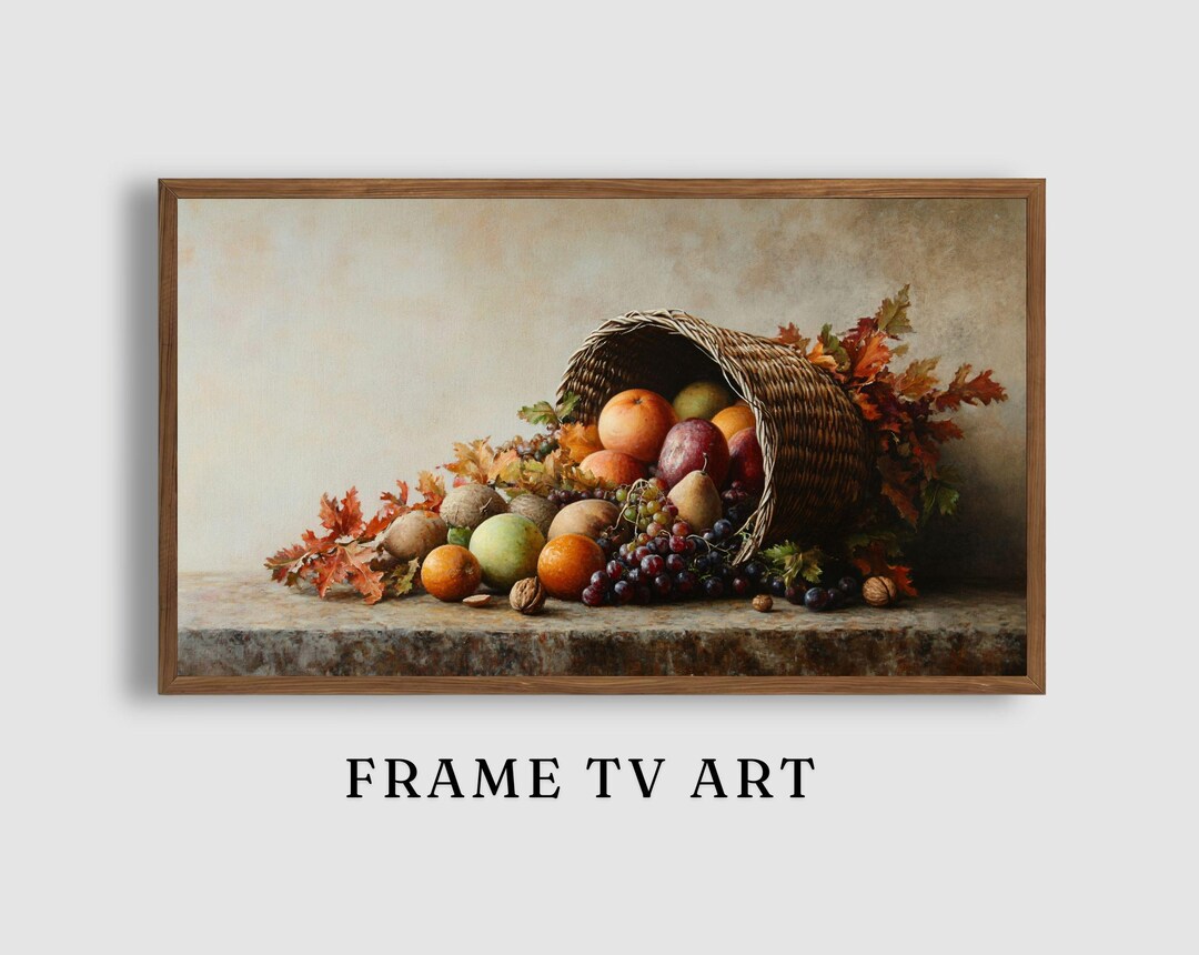Cornucopia Still Life Art for Frame TV Autumn Harvest Fruits & Fall ...