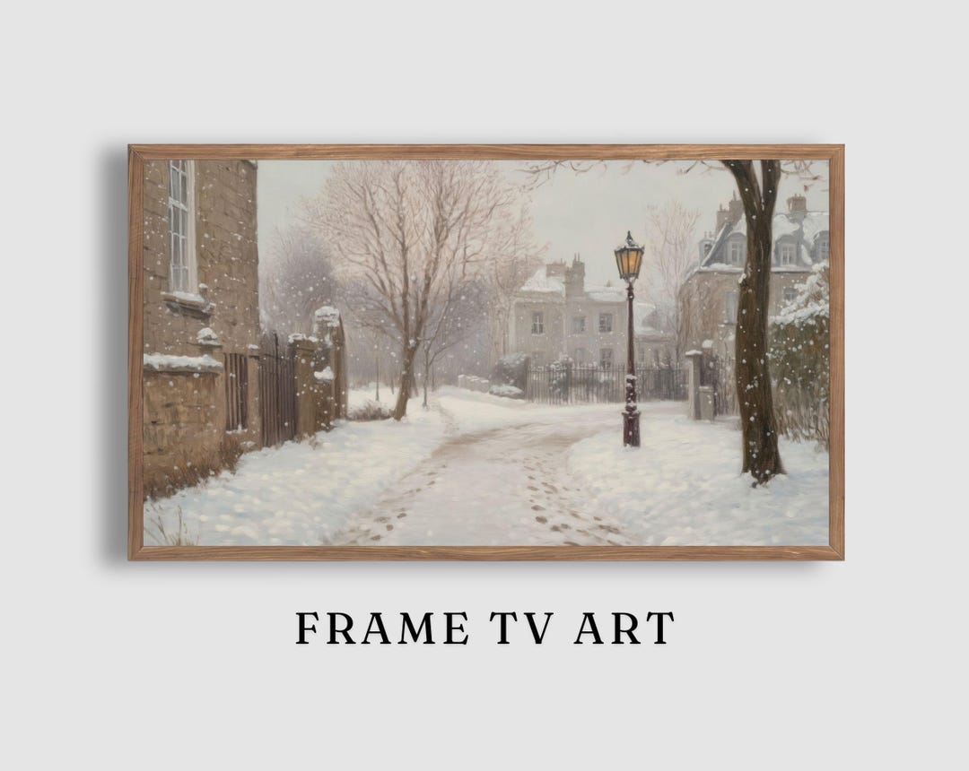 Cozy Winter Street Scene for Frame TV, Snowy Winter Town Digital Art - Etsy