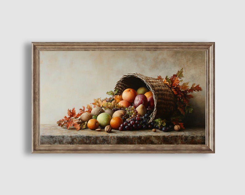 Cornucopia Still Life Art for Frame TV Autumn Harvest Fruits & Fall ...