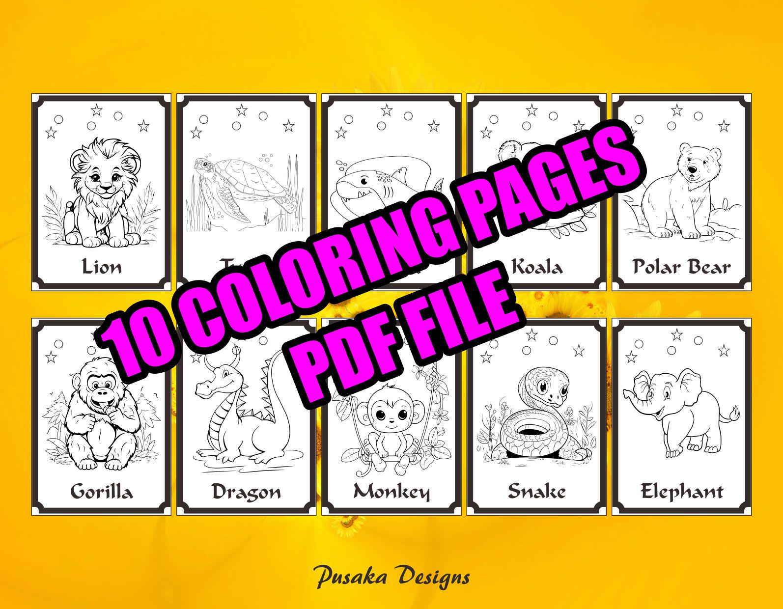 Top Best Coloring Pages Super Cute Animal Characters Coloring Book - Etsy