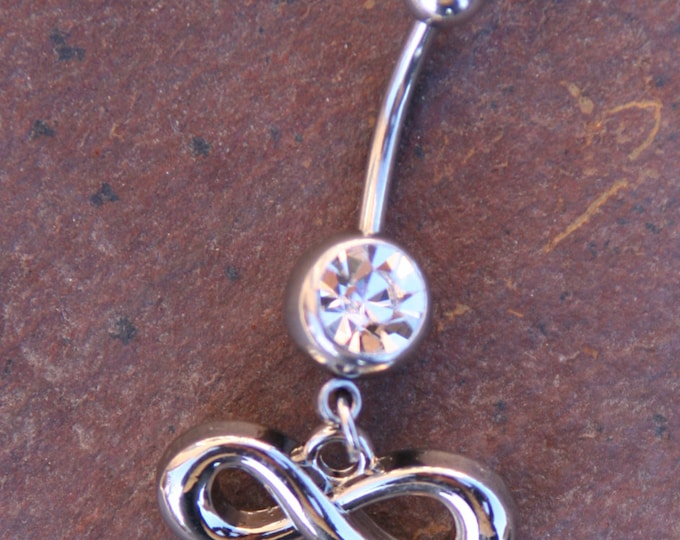 Infinity Symbol Designer Belly Button Ring Simple Cute Blingy - Etsy