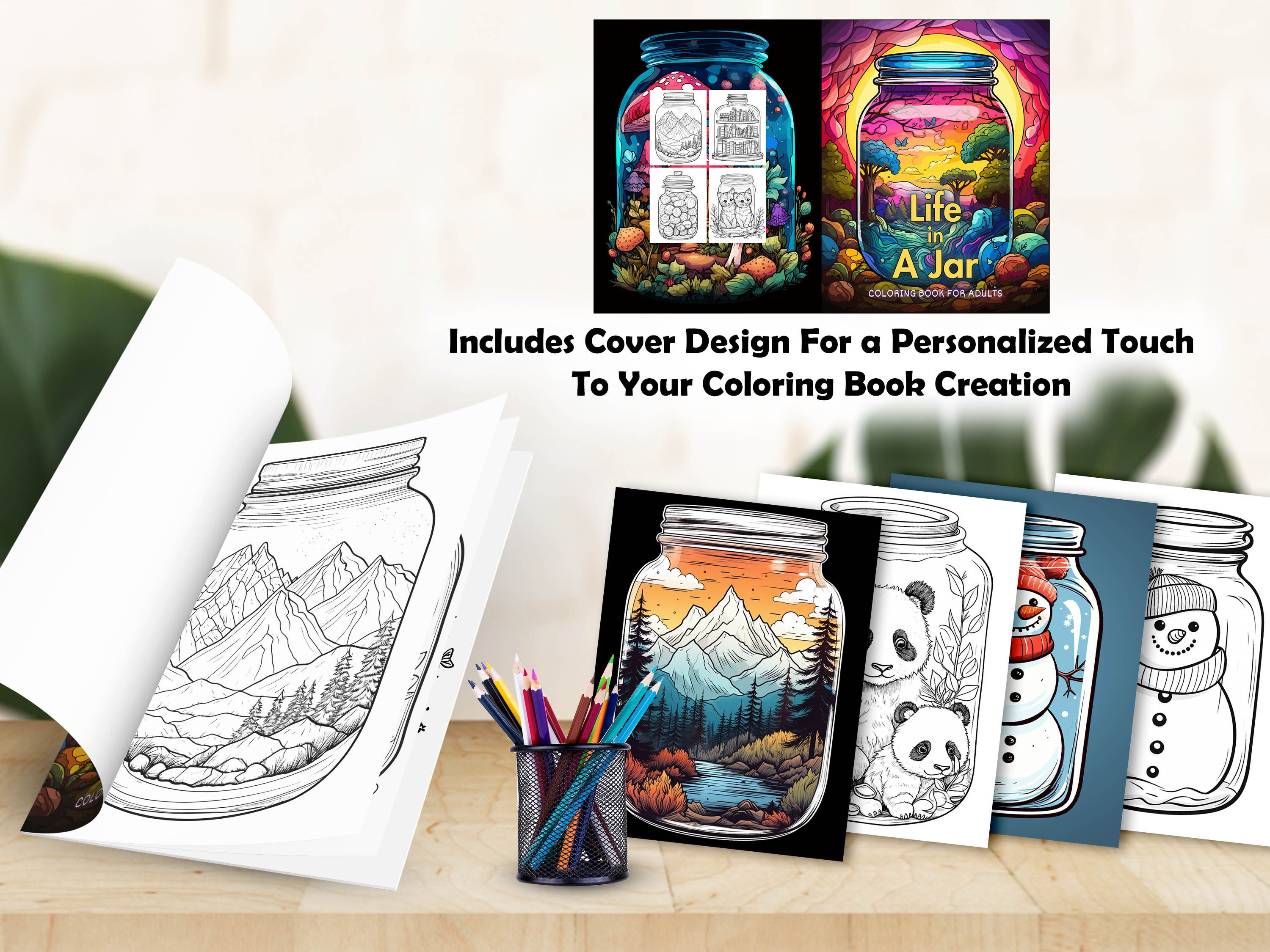 Life in A Jar Coloring Book for Adults and Teens 42 Pages Printable PDF ...