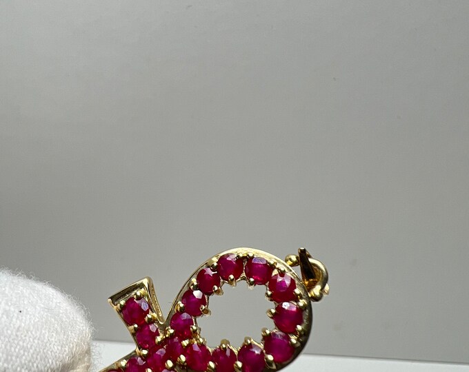 10kt Gold Natural Ruby Ankh “symbol of Life” Pendant - Etsy