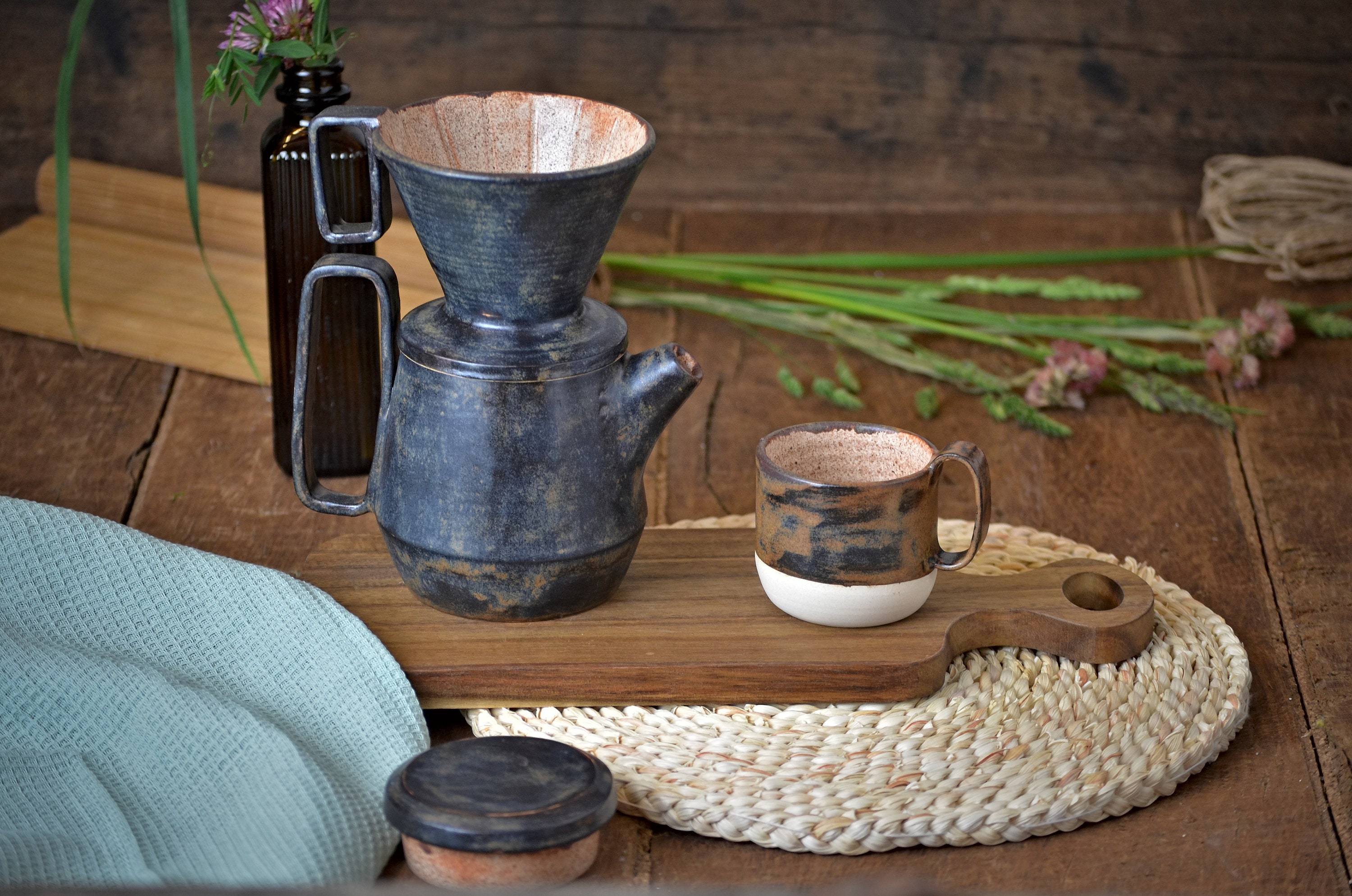 Pour Over Coffee Set With Cups, Coffee Drip Kit, V60 01 Ceramic Dripper ...