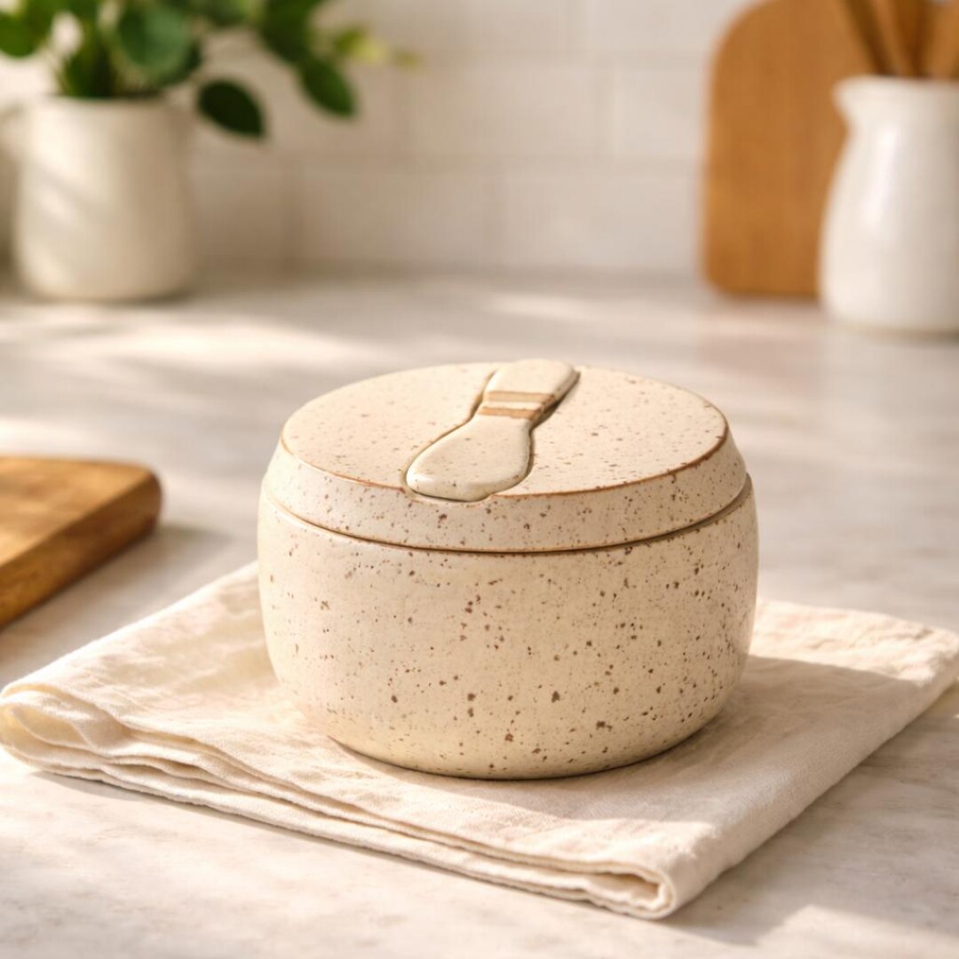 Handmade Ceramic Butter Keeper With Knife French Butter Dish Butter ...