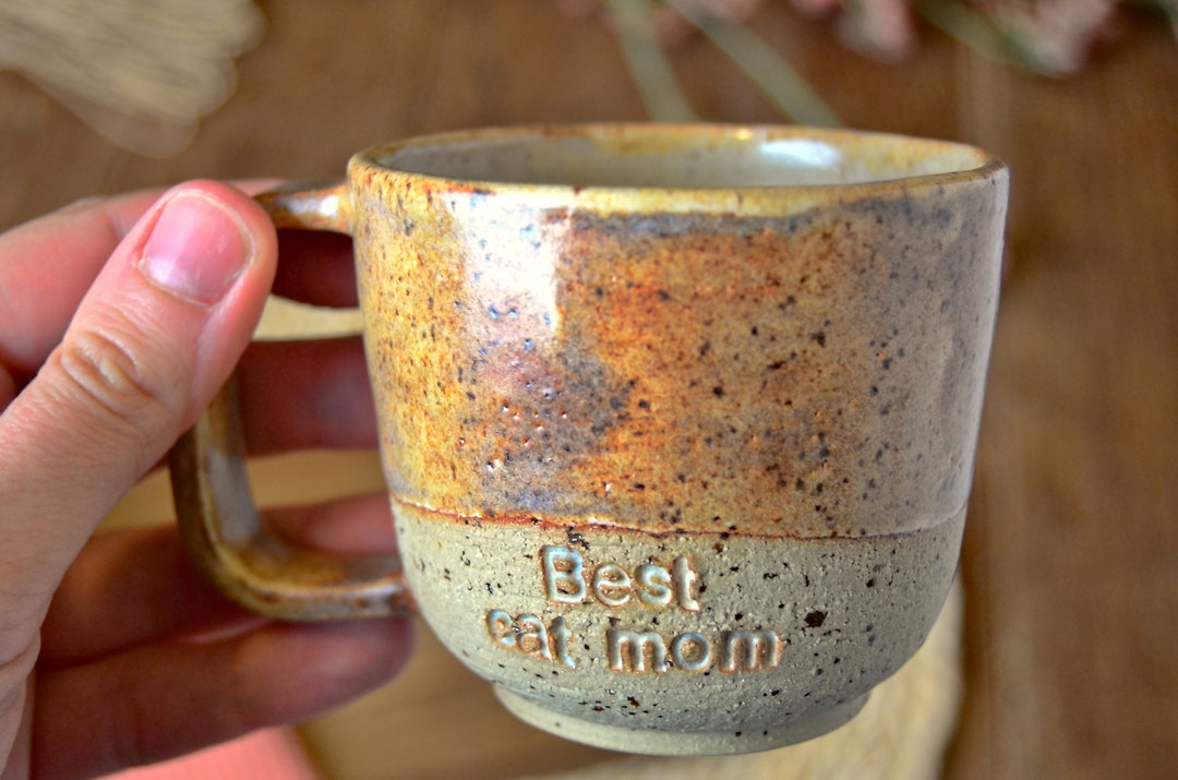 Personalized Ceramic Mug With Custom Text, Breakfast Mug, Handmade ...