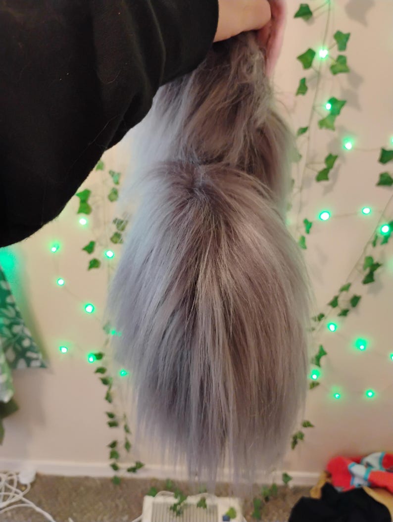 Fluffy Gray Fursuit Tail - Etsy