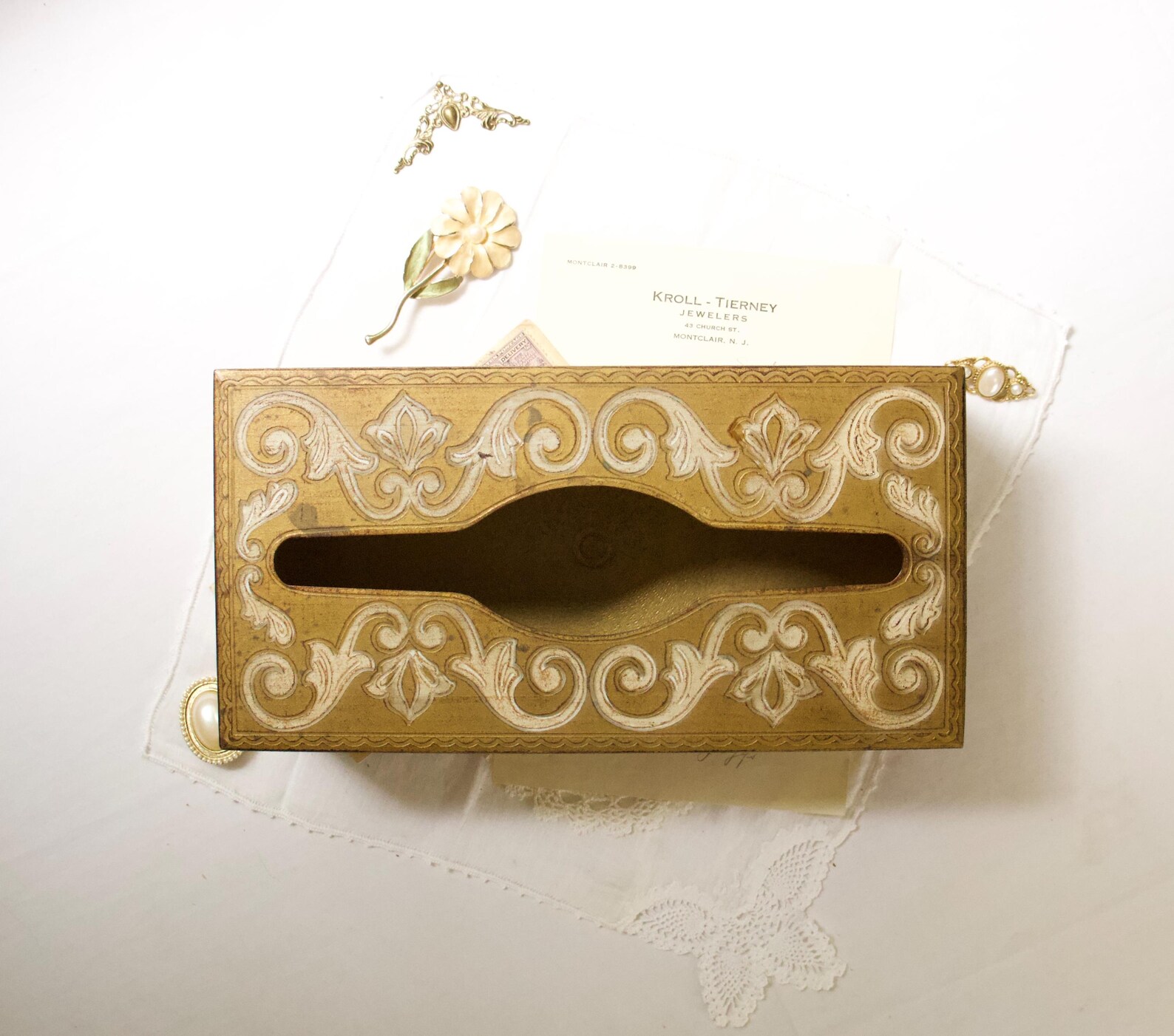 Vintage Italian Tissue Box Coved | Florentine Style Mid Century Tissue ...