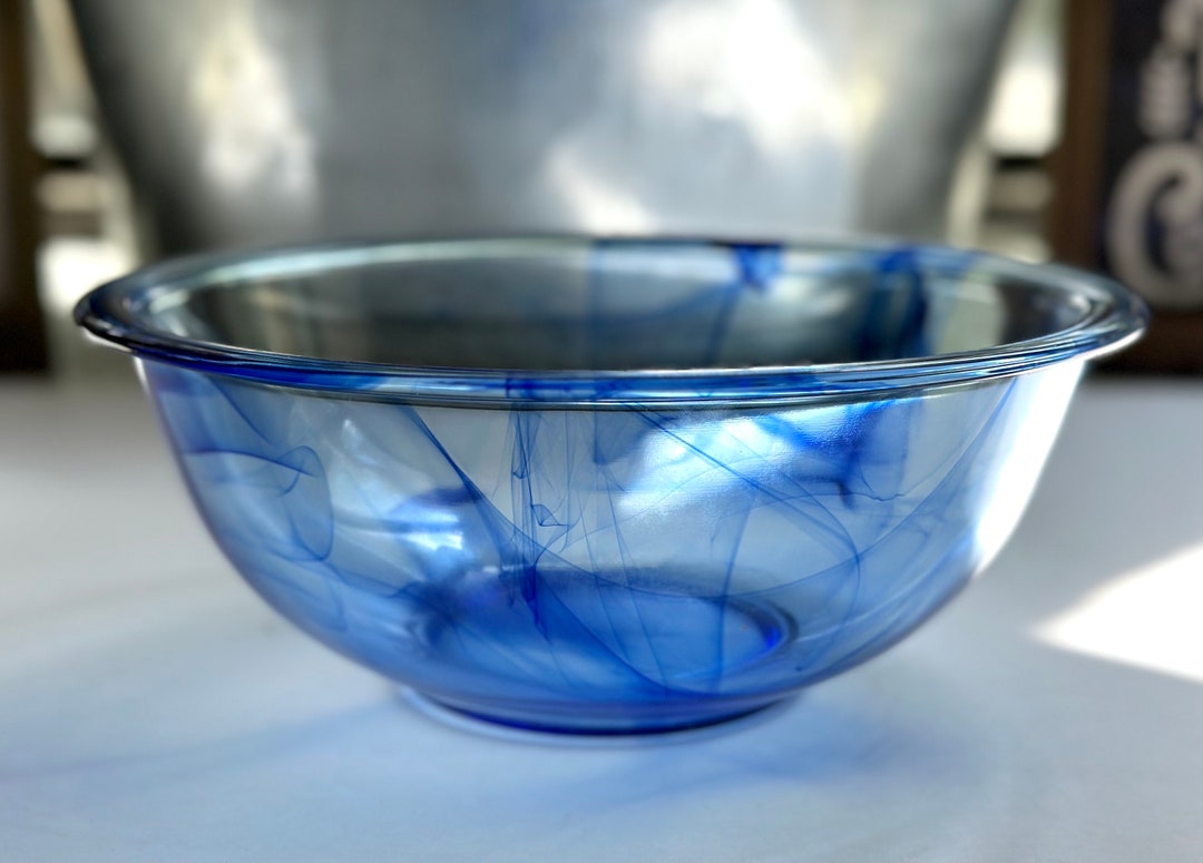 Rare Collectible by Pyrex blue Lagoon Watercolor 4 Quart Mixing Bowl - Etsy