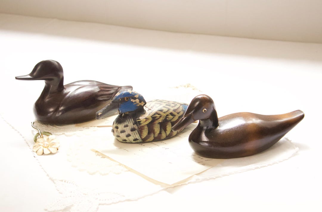Vintage Wood Duck Figurines | Small Decorative Ducks Decoy Ducks ...