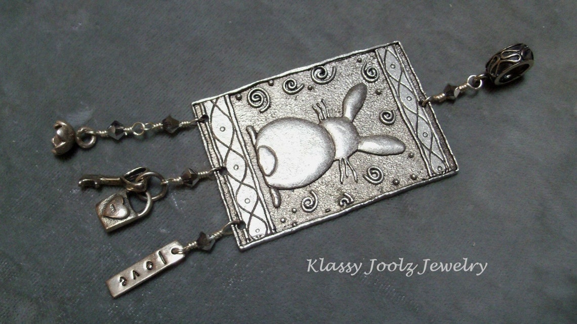 Pewter Bunny Pendant-artisan Sterling Silver Charms-bunny Pendant ...