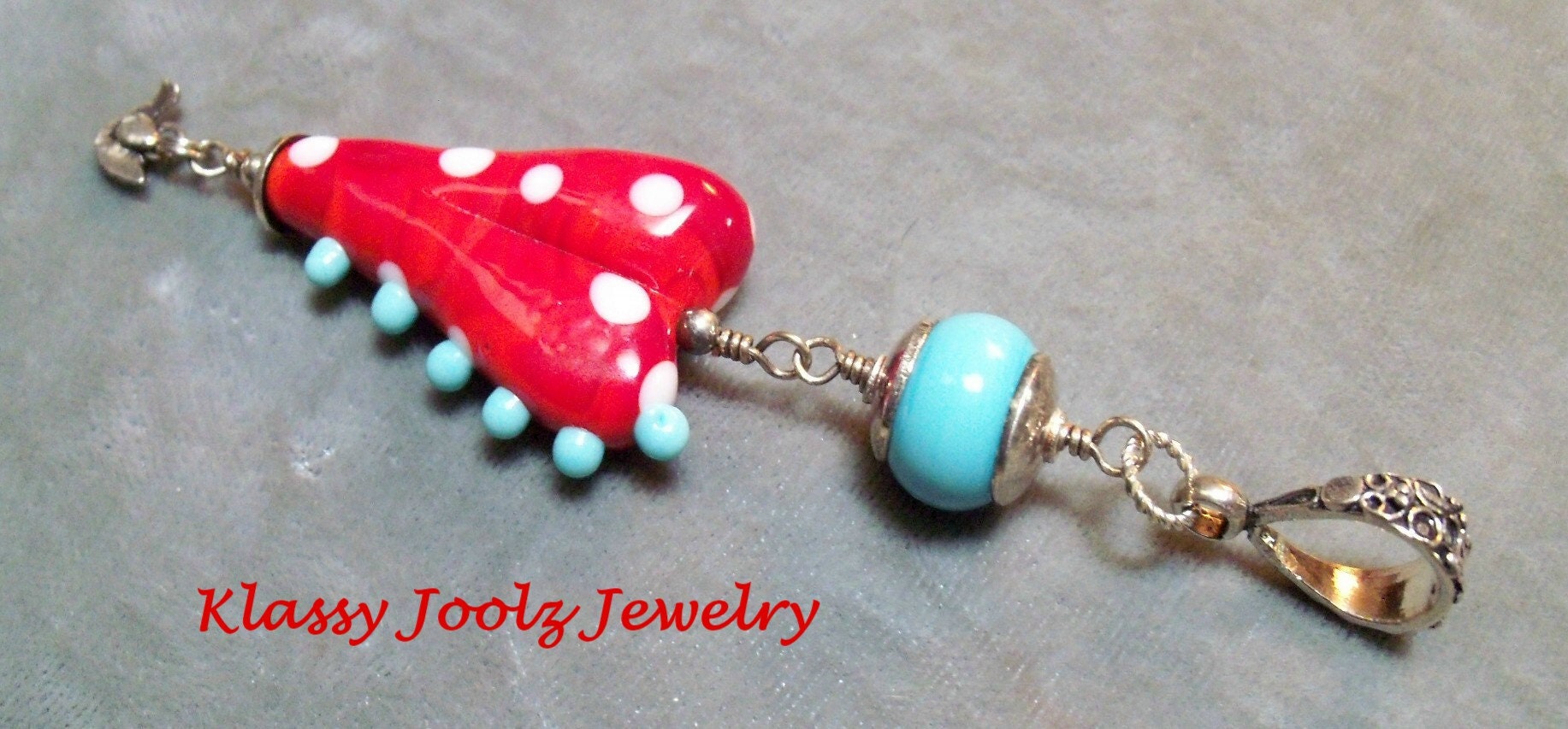 Glass Lampwork Beaded Pendant-artisan Lampwork Pendant/necklace in ...