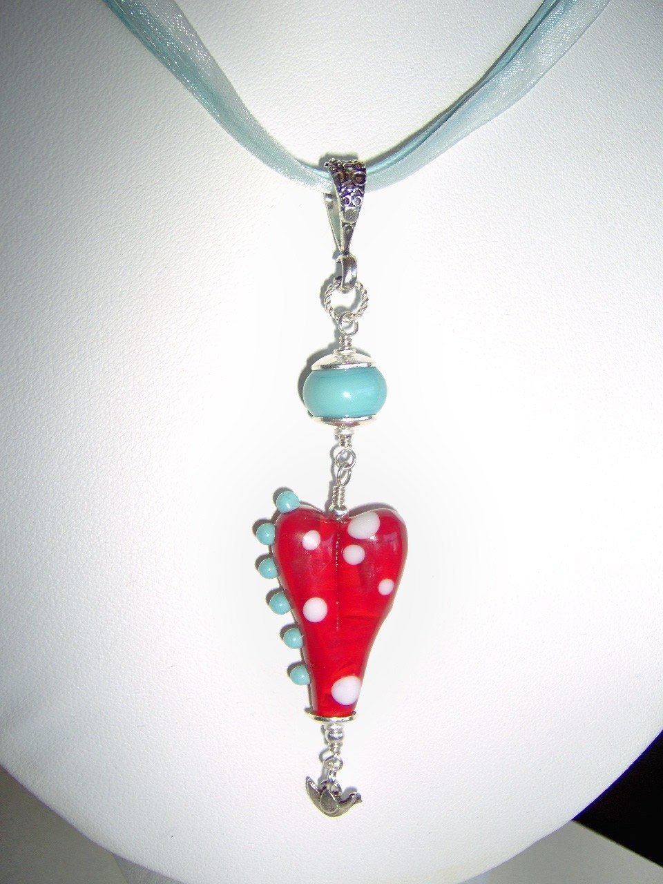 Glass Lampwork Beaded Pendant-artisan Lampwork Pendant/necklace in ...