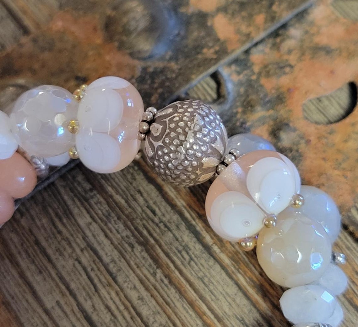 Gemstone Sterling Silver Bracelet-sterling Silver Moonstone Button ...
