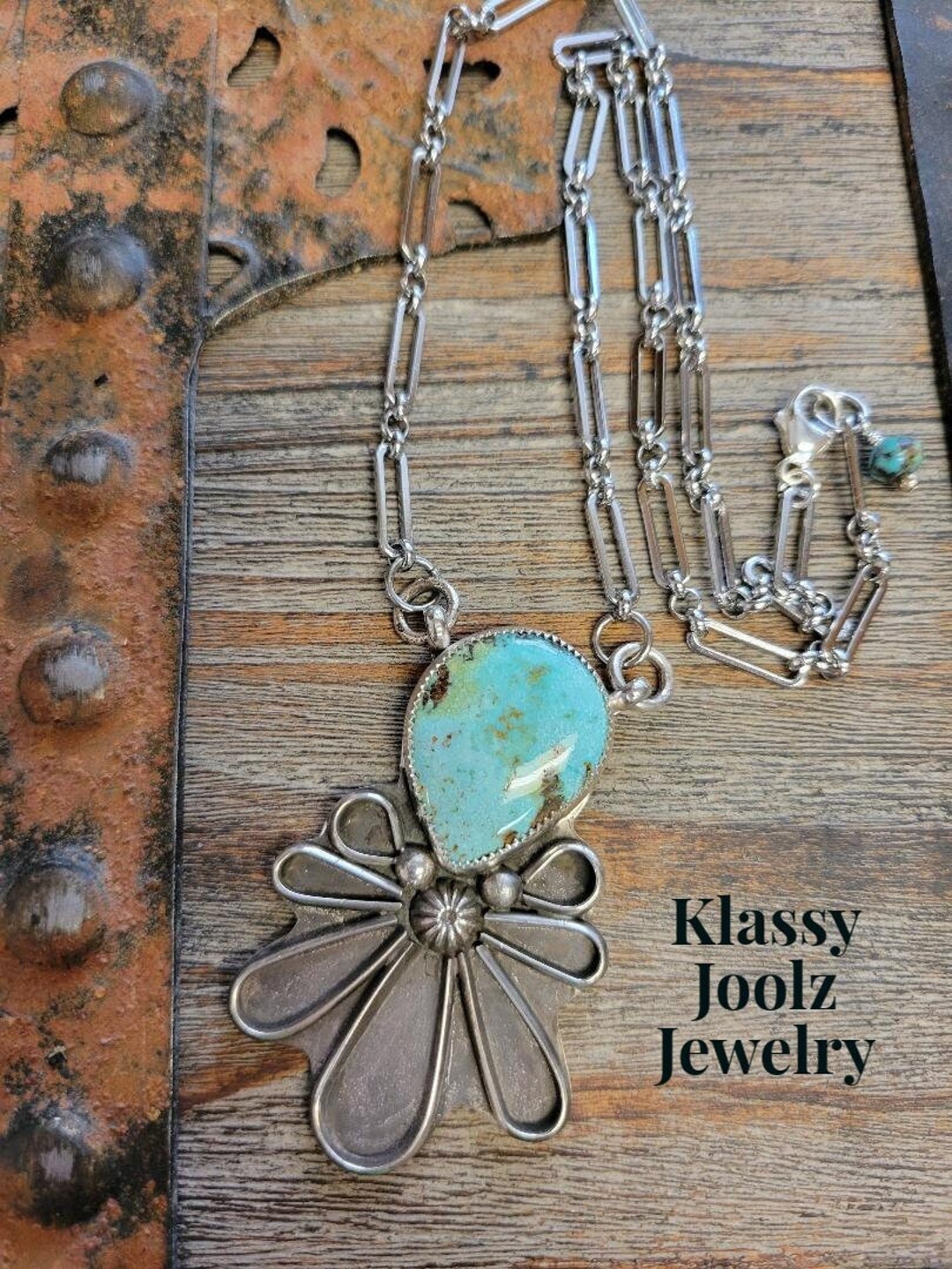 Sterling Statement Gemstone Pendant Necklace-bamboo Mt Turquoise Pendant-sterling Silver Pendant ...