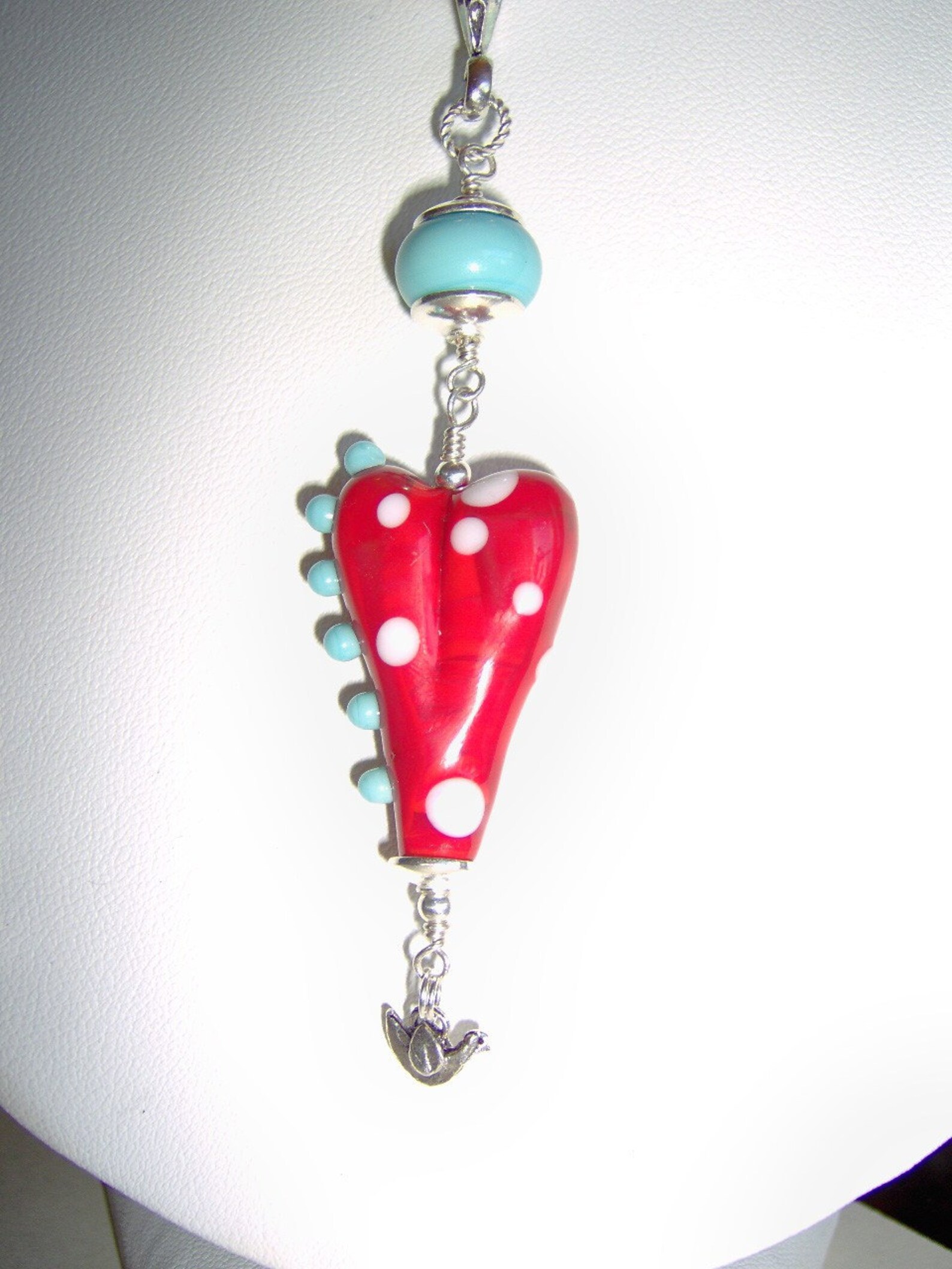 Glass Lampwork Beaded Pendant-artisan Lampwork Pendant/necklace in ...