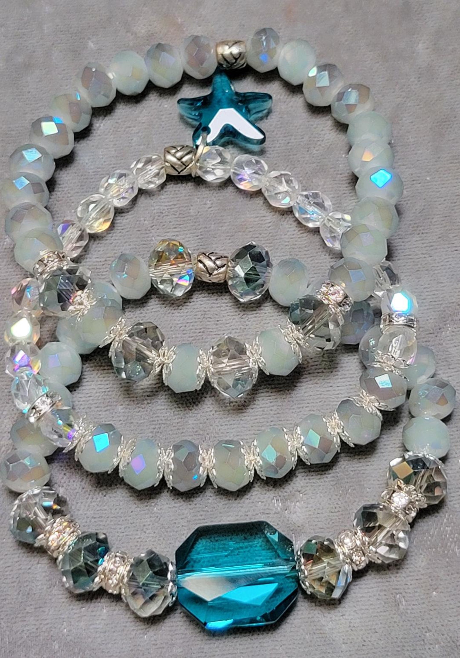 Stretch Beaded Bracelet-beaded Stacked Bracelet Set-stretch Bracelets ...