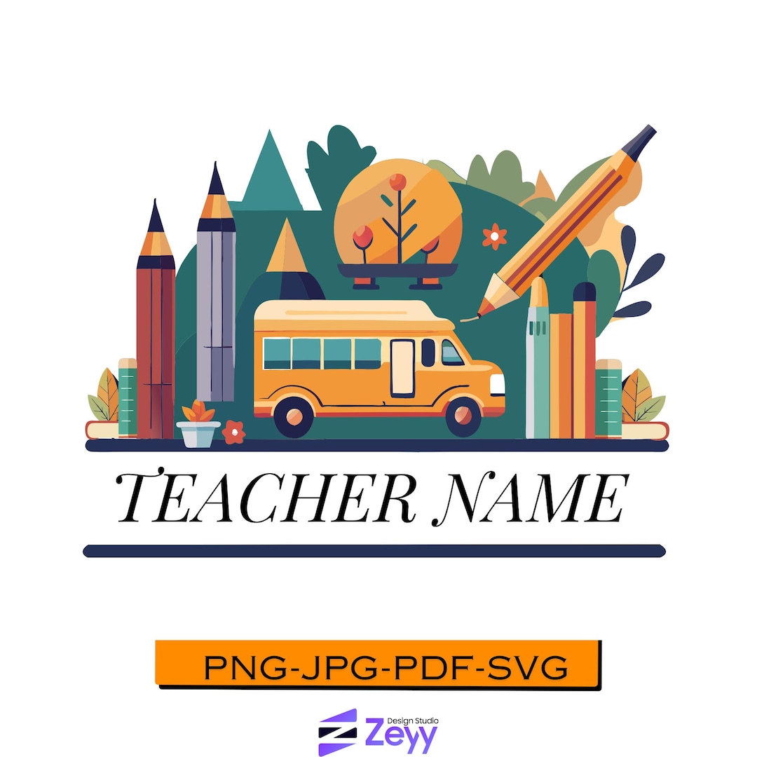 Custom Teacher SVG, Teacher Name SVG, Teacher Cricut Files, Digital ...