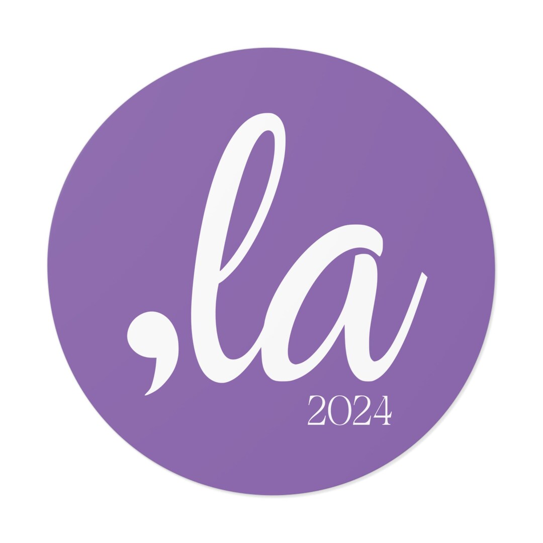 Comma-la Sticker in 4 Sizes purple, Comma La Harris 2024 Sticker, Vote ...